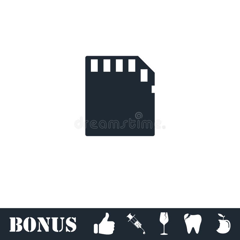 Memory card icon flat stock vector. Illustration of flat - 151729020