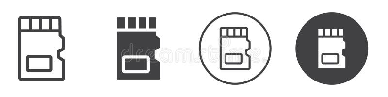Memory Card Icon Simple Outline Vector Logo Stock Vector - Illustration ...