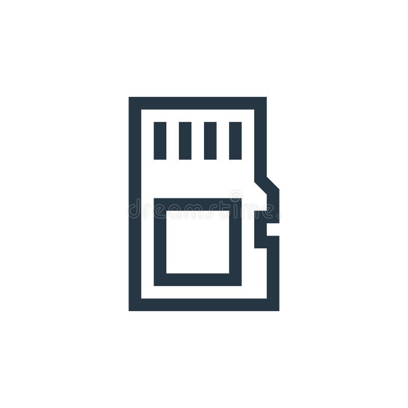 Memory Card Icon Vector from Wireless Technology Concept. Thin Line ...
