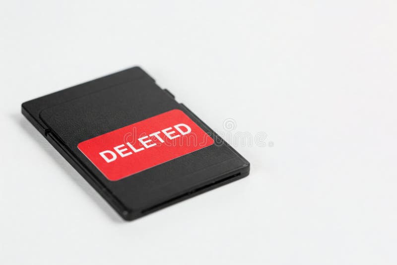 Memory Card Labeled DELETED. Space for Text. Stock Image - Image of ...