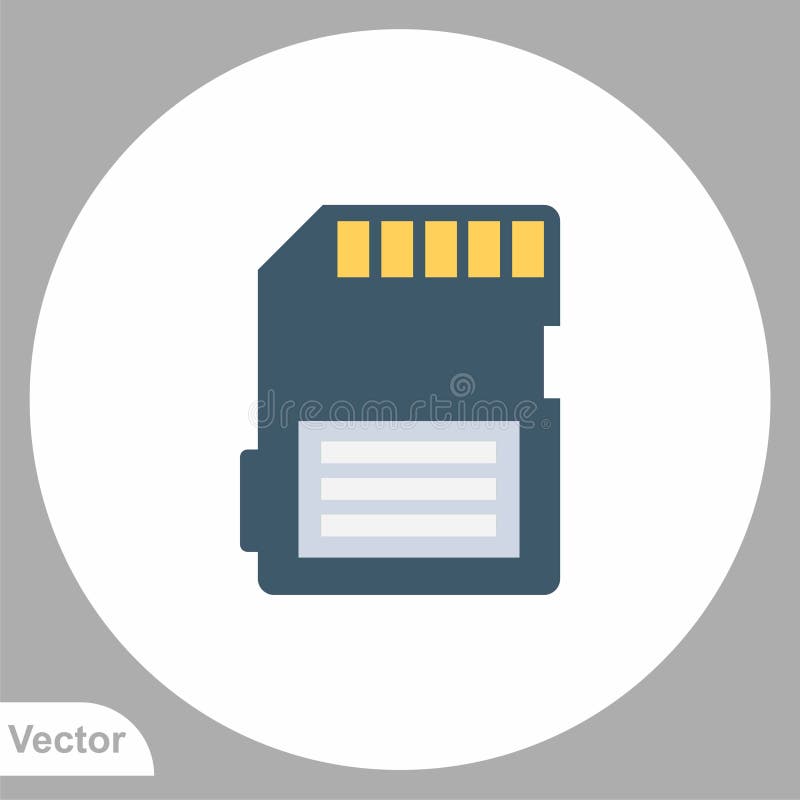 Memory Card Icon Sign Symbol Stock Vector - Illustration of graphic ...