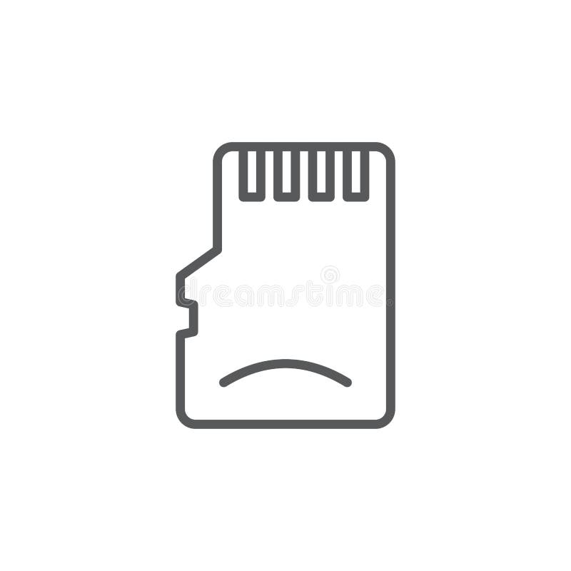 Memory Card Vector Icon Symbol Storage Isolated on White Background ...