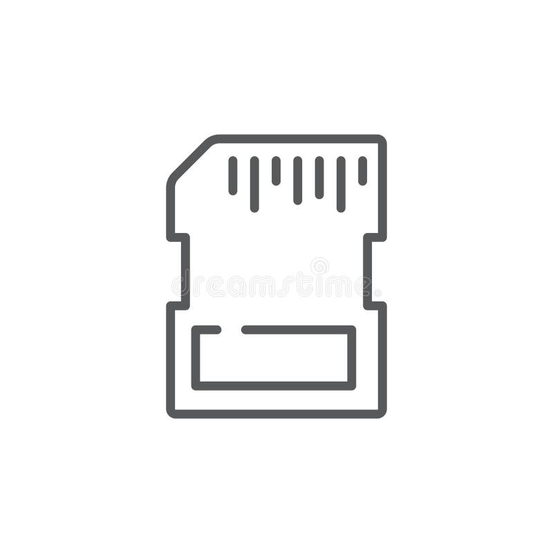 Memory Card Vector Icon Symbol Storage Isolated on White Background ...