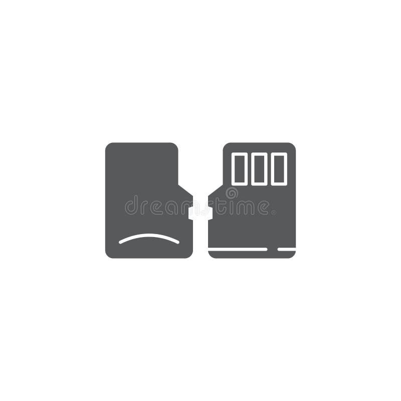 Memory Card Vector Icon Symbol Storage Isolated on White Background ...