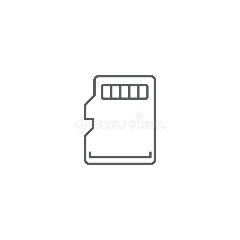 Memory Card Vector Icon Symbol Storage Isolated on White Background ...
