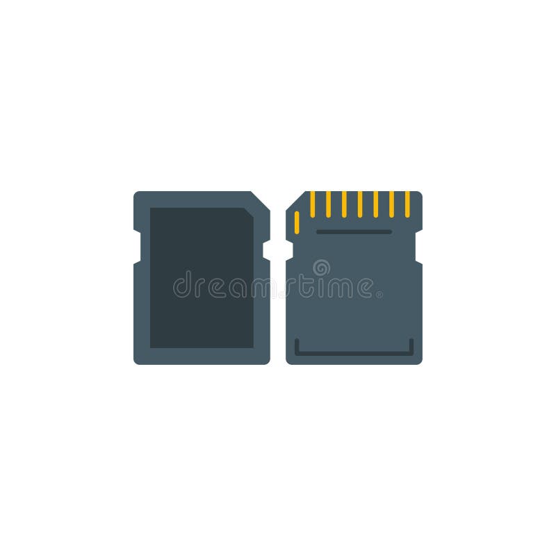 Memory Card Vector Icon Symbol Storage Isolated on White Background ...