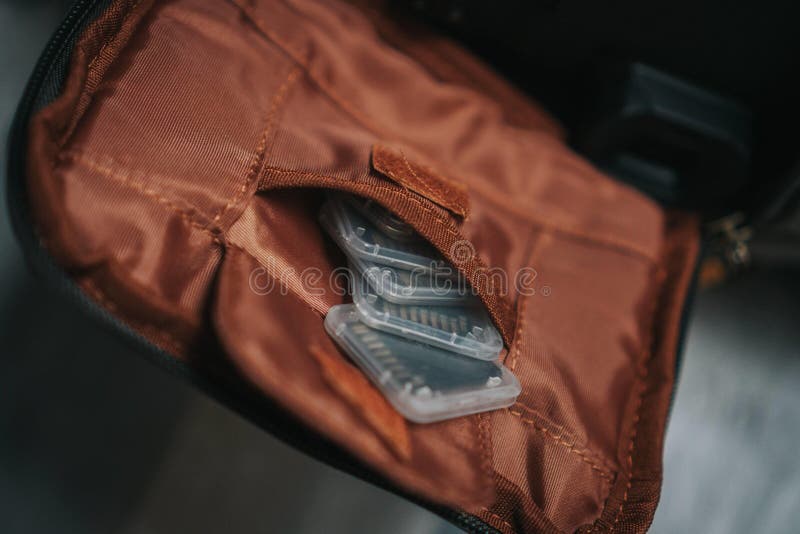 Memory Cards Inside Small Transparent Container Put into an Inside ...