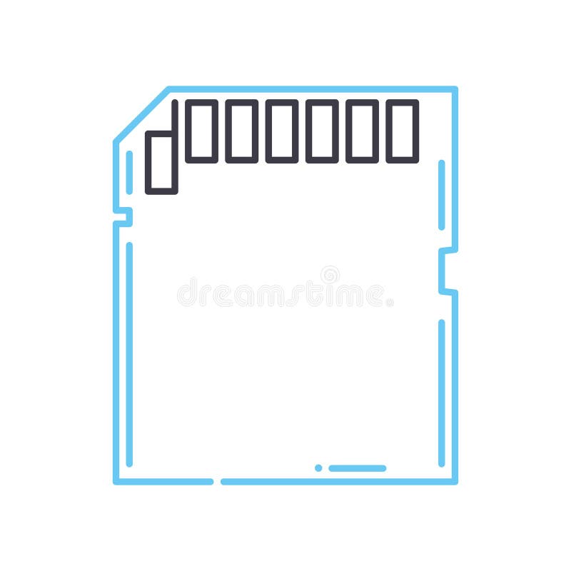 Memory Cards Line Icon, Outline Symbol, Vector Illustration, Concept ...