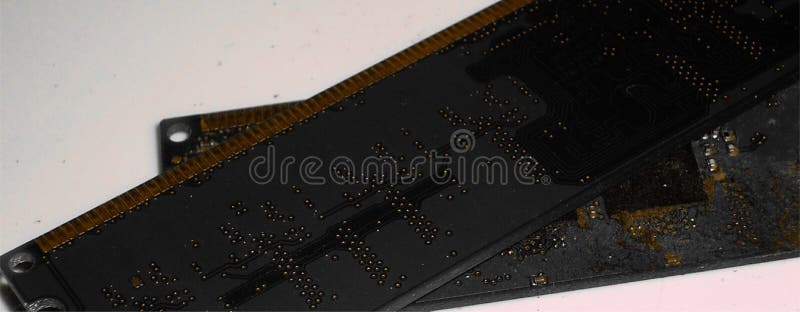 Memory Chips for an Old Desktop Computer Stock Image - Image of dirty ...