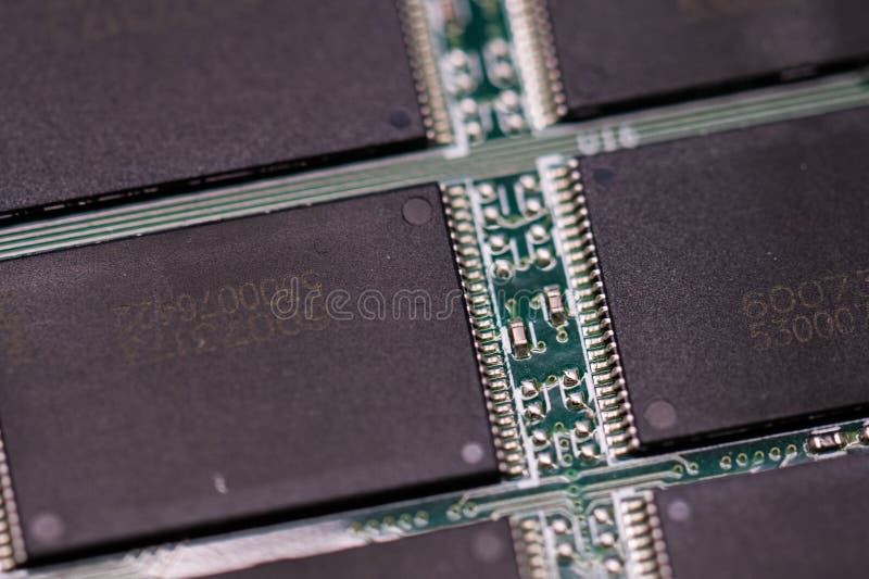 Memory Chips of a SATA SSD Hard Drive.. Stock Image - Image of chip ...