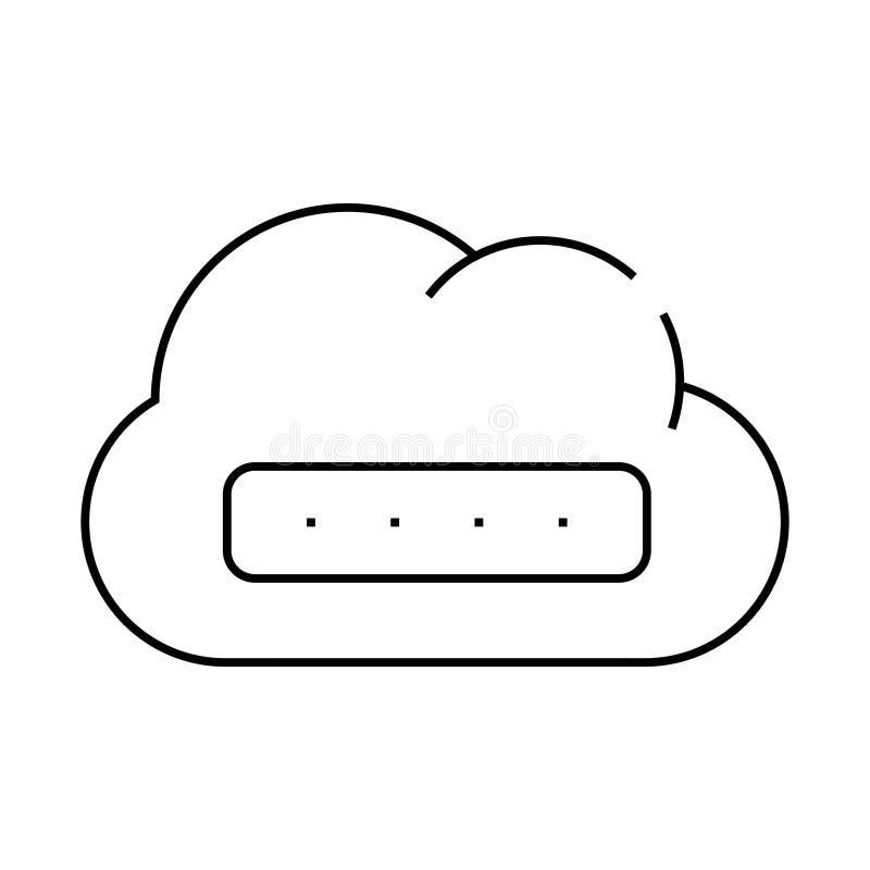 Memory Cloud Storage Line Icon Vector Illustration Stock Illustration ...