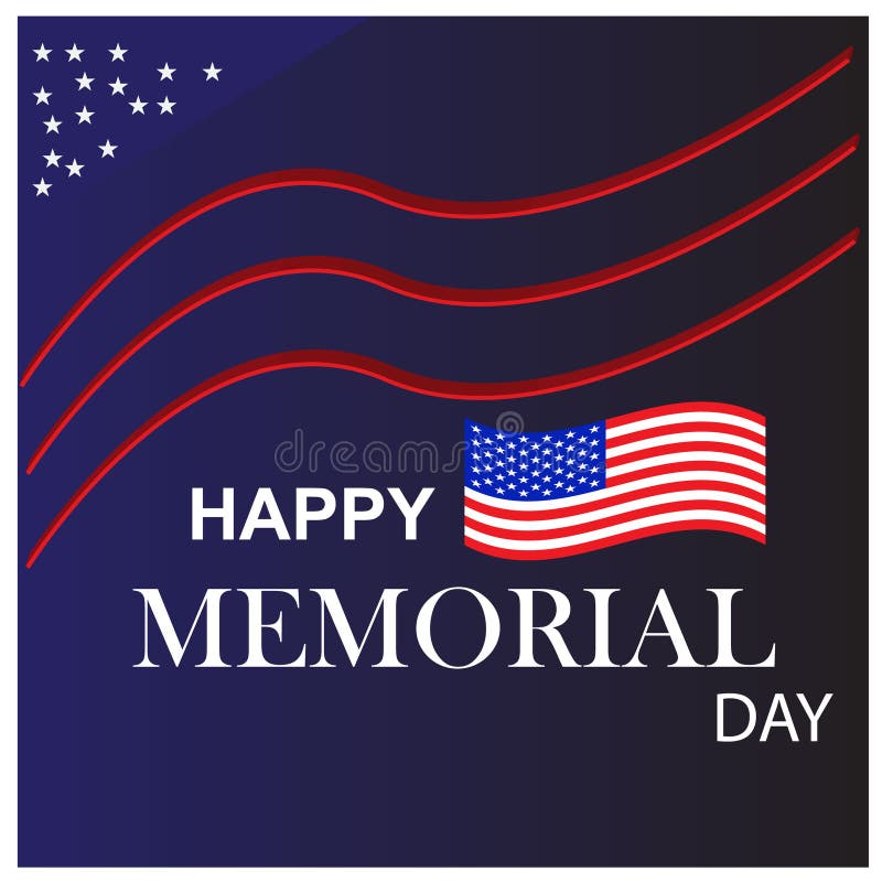 Memory Day Background Wave Memory Day Star White. Stock Illustration ...