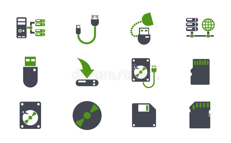 Memory Drives Simple Vector Icons Stock Vector - Illustration of ...