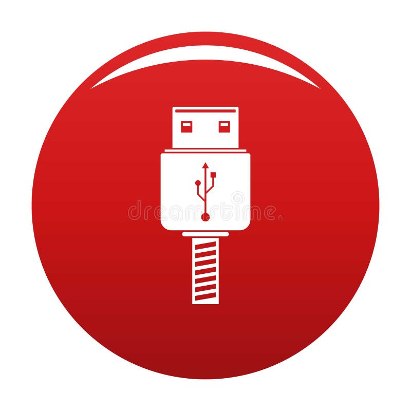 Memory Flash Drive Icon Vector Red Stock Vector - Illustration of file ...