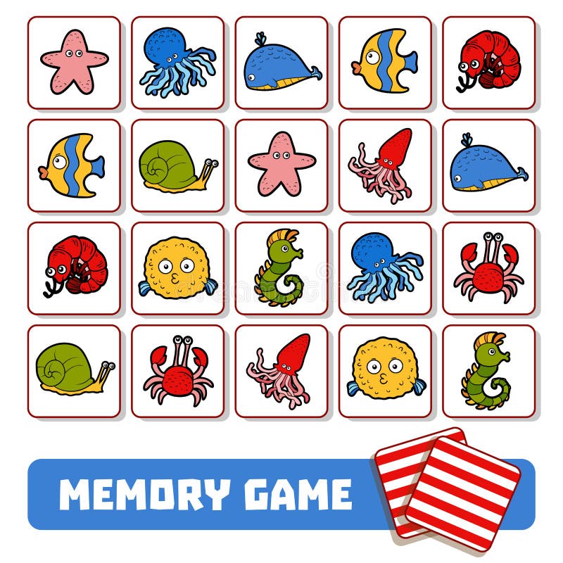 Memory Game for Children, Cards with Animals Stock Vector ...