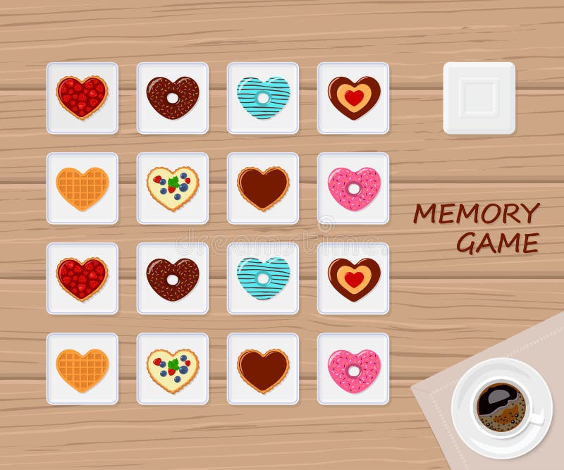 Memory Game. Developing Puzzle for Kids and Adults Stock Illustration ...