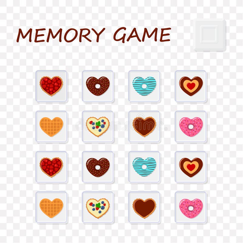 Memory Game. Developing Puzzle for Kids and Adults Stock Vector ...