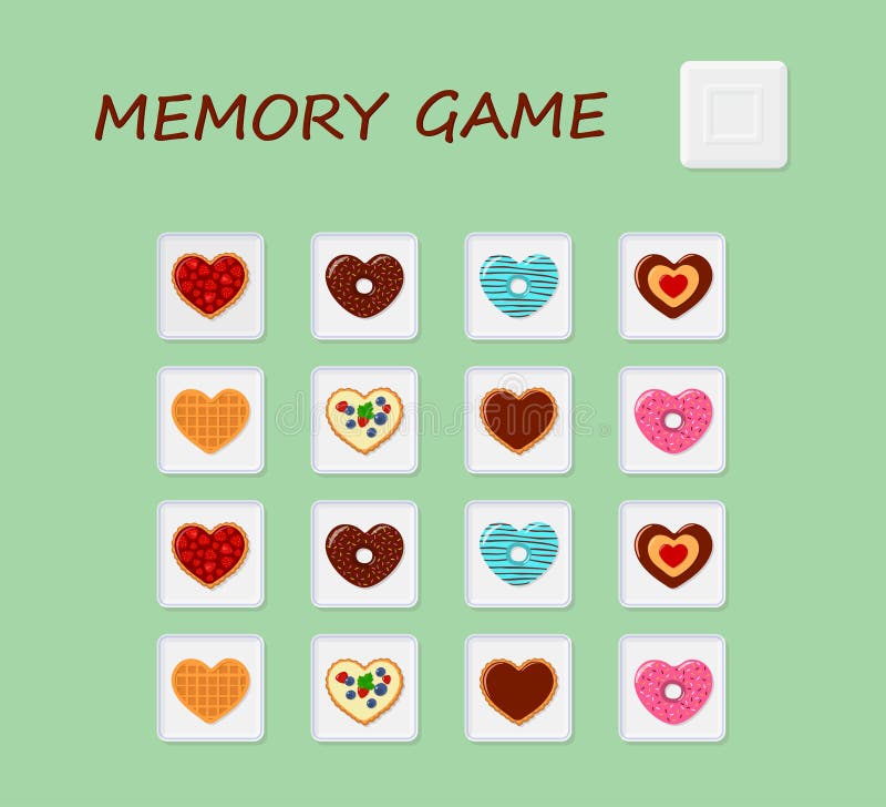 Memory Game. Developing Puzzle for Kids and Adults Stock Vector ...
