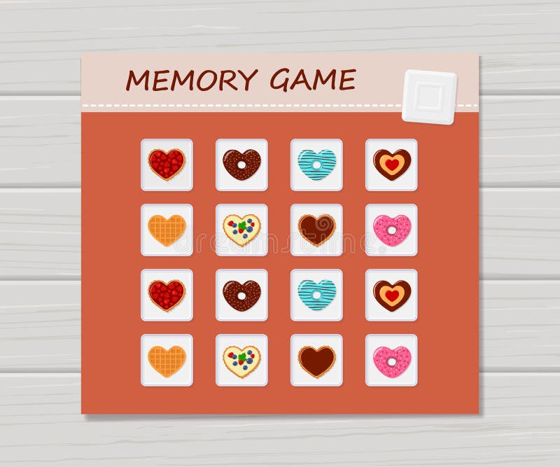 Memory Game. Developing Puzzle for Kids and Adults Stock Vector ...