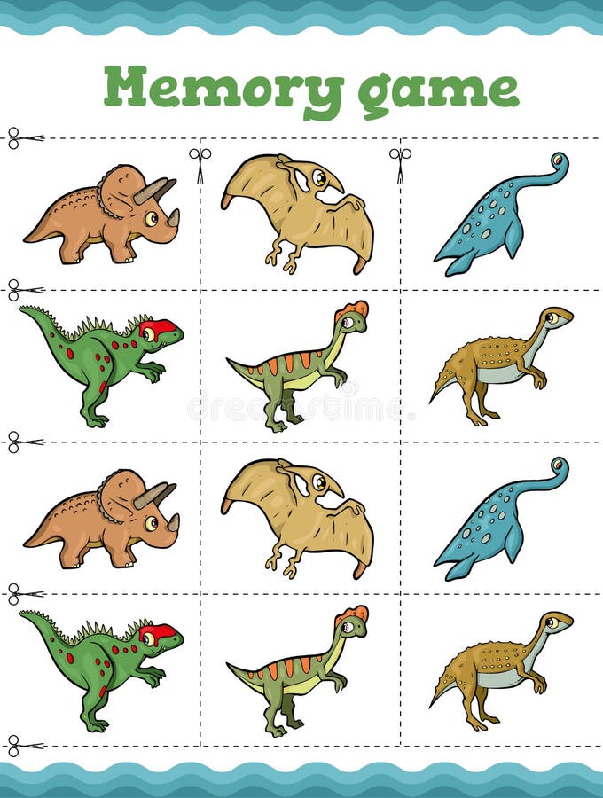 Memory Game. Educational Game for Children. Cartoon Vector Illustration ...