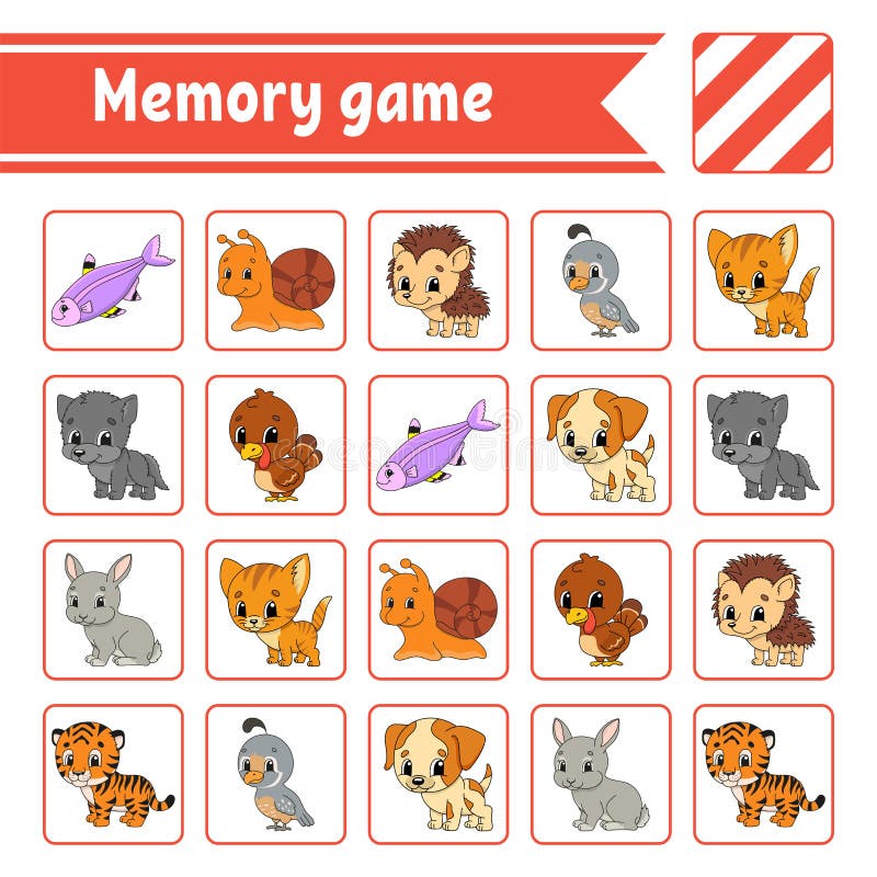 Memory Game for Kids. Education Developing Worksheet. Activity Page ...