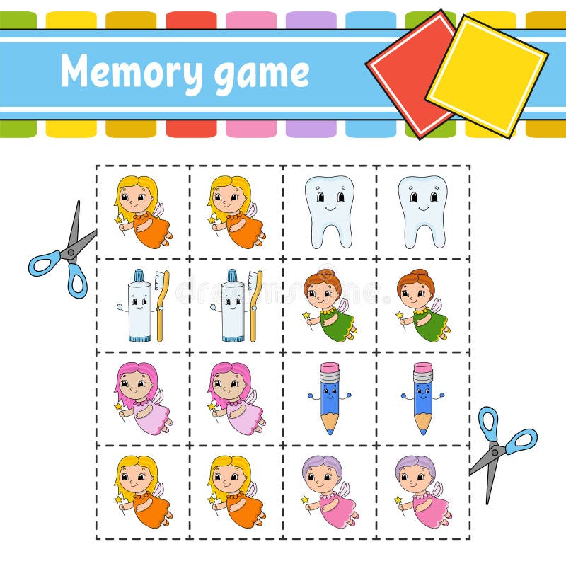 Memory Game for Kids. Education Developing Worksheet. Activity Page ...