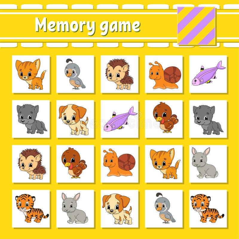 Memory Game for Kids. Education Developing Worksheet. Activity Page ...