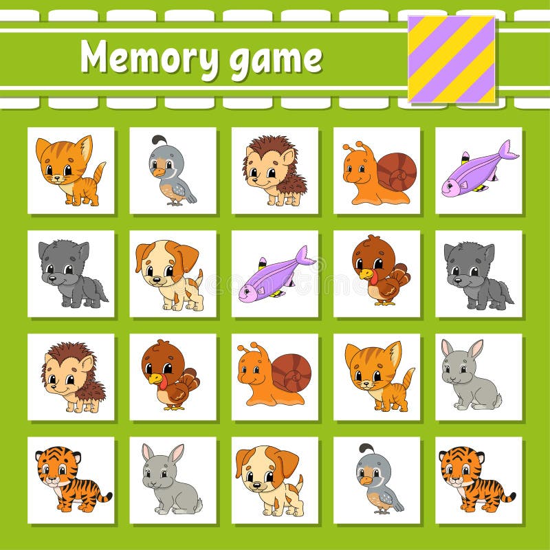 Memory Game for Kids. Education Developing Worksheet. Activity Page ...