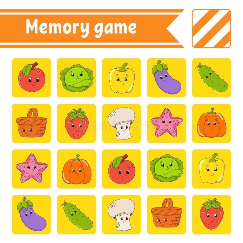 Memory Game for Kids. Education Developing Worksheet. Activity Page ...