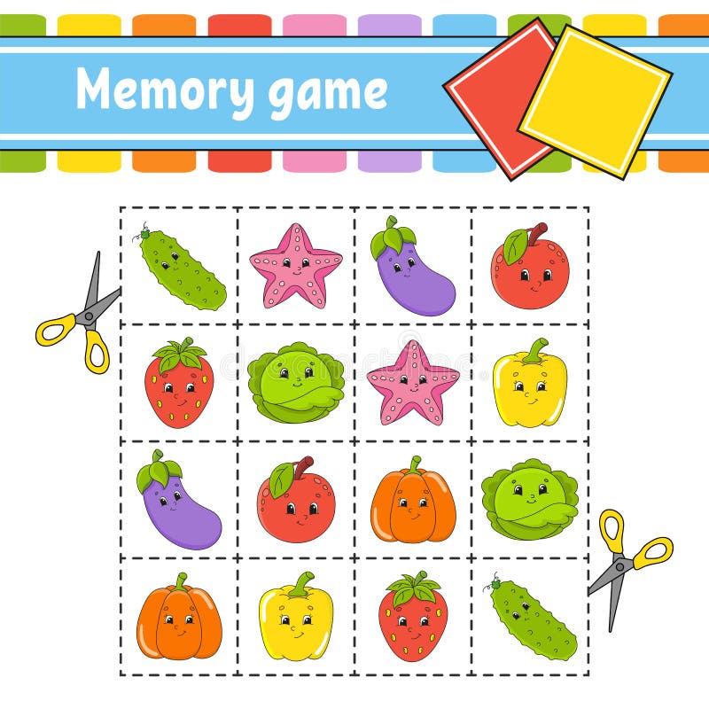 Memory Game for Kids. Education Developing Worksheet. Activity Page ...