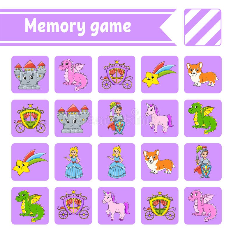 Memory Game for Kids. Education Developing Worksheet. Activity Page ...