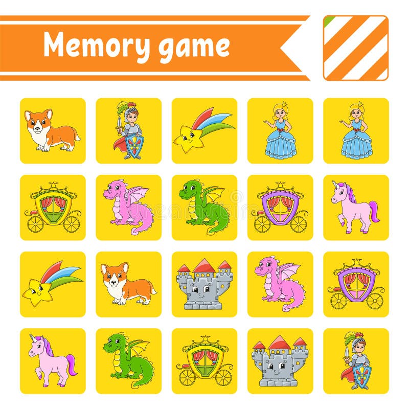 Memory Game for Kids. Education Developing Worksheet. Activity Page ...