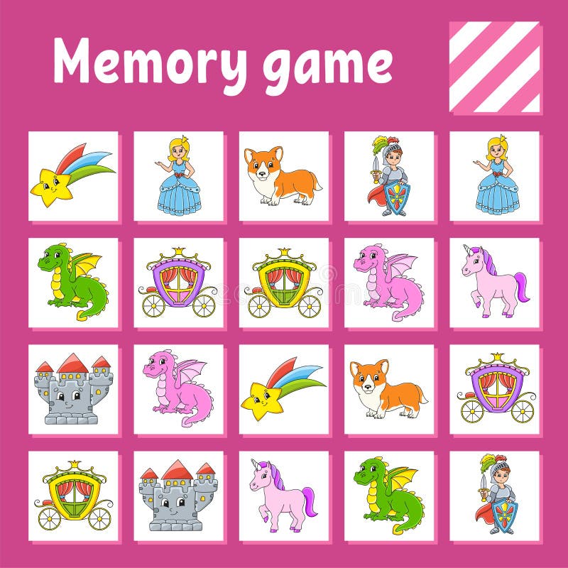 Memory Game for Kids. Education Developing Worksheet. Activity Page ...