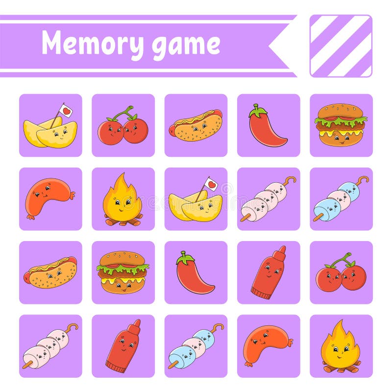 Memory Game for Kids. Education Developing Worksheet. Activity Page ...
