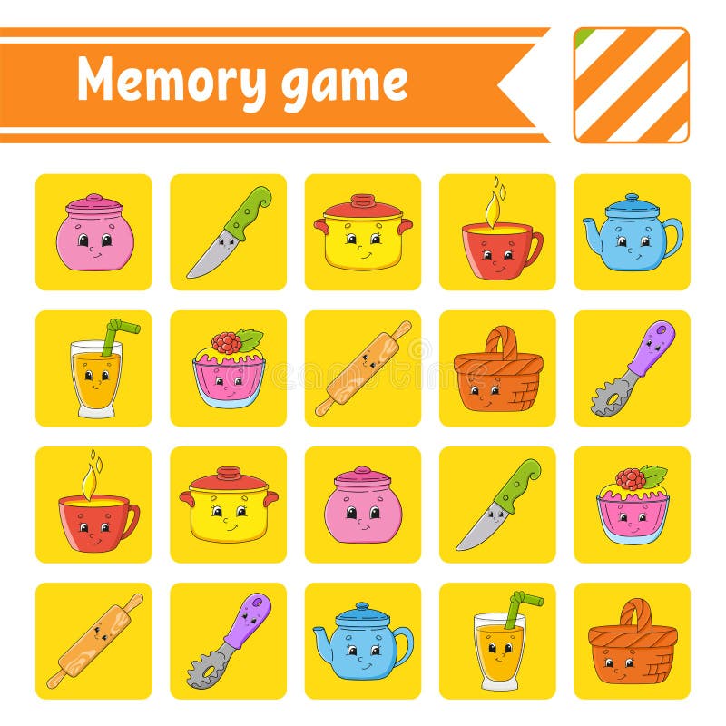 Memory Game for Kids. Education Developing Worksheet. Activity Page ...