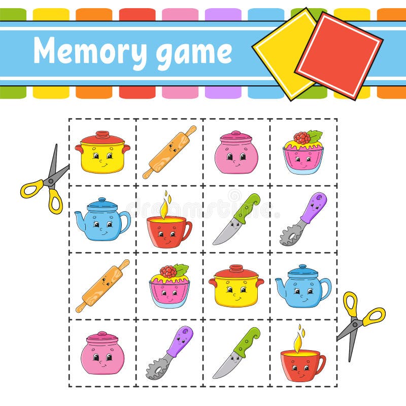 Memory Game for Kids. Education Developing Worksheet. Activity Page ...