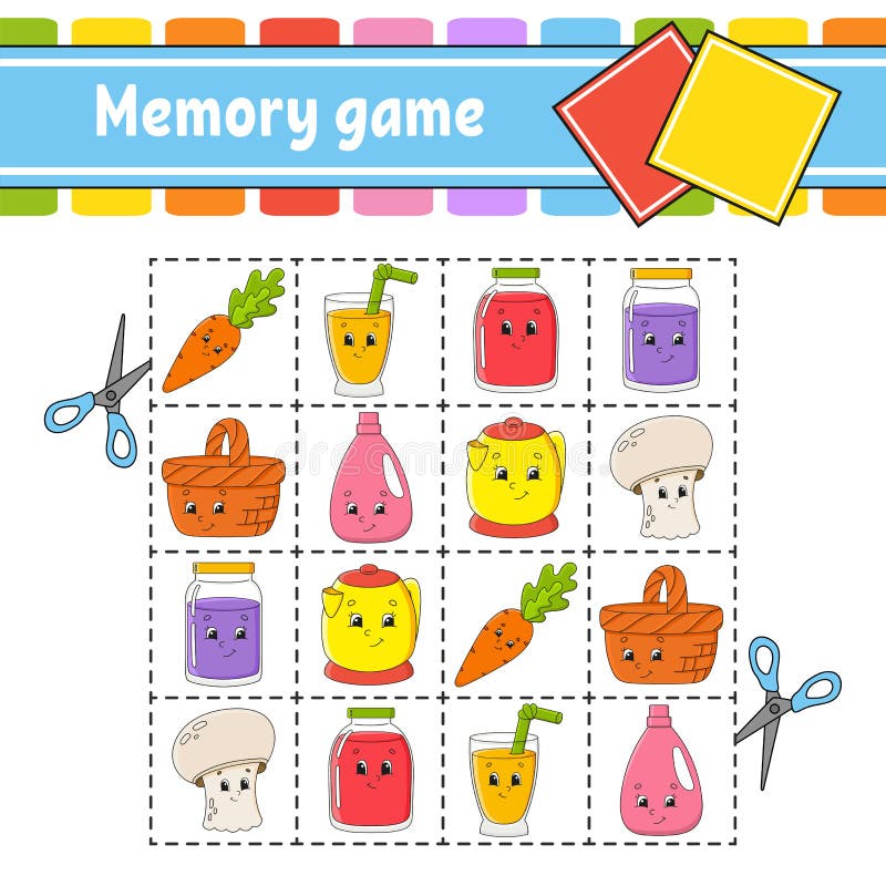 Memory Game for Kids. Education Developing Worksheet. Activity Page ...