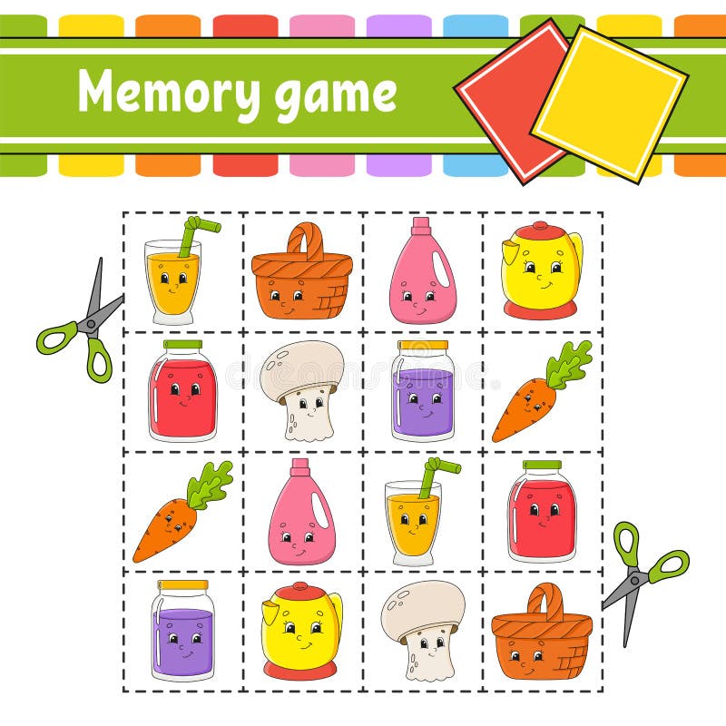 Memory Game for Kids. Education Developing Worksheet. Activity Page ...