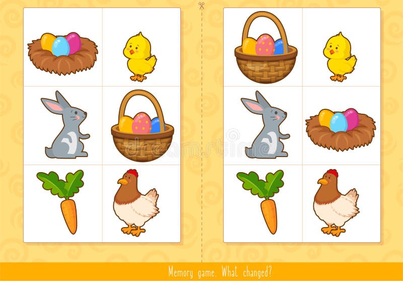 Memory Game for Children, Cards with Fruits Stock Vector - Illustration ...