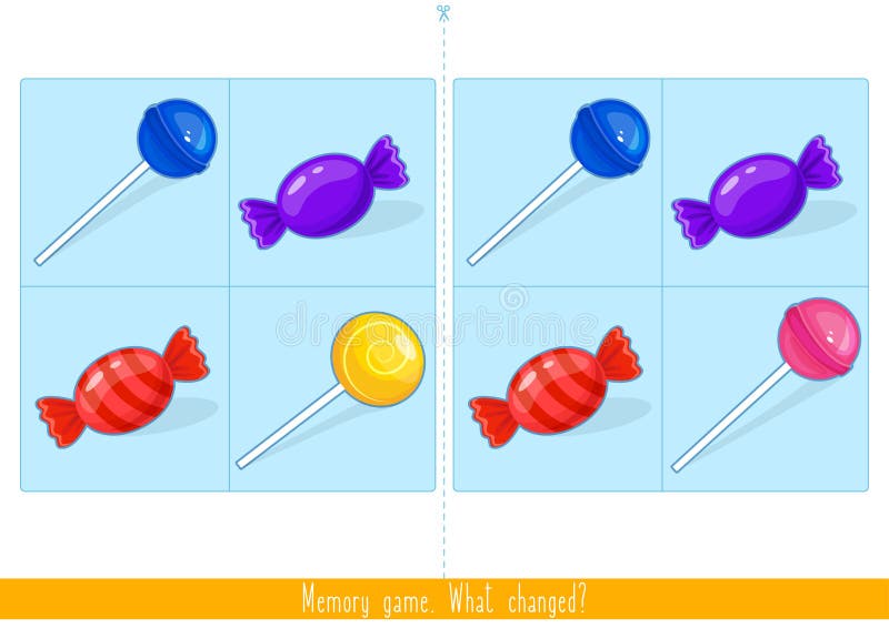 Memory Game for Children, Cards with Fruits Stock Vector - Illustration ...