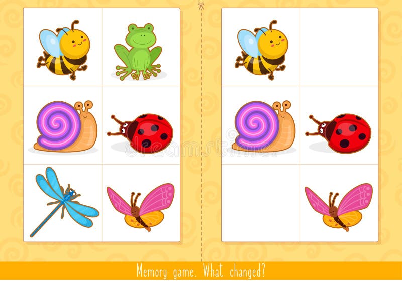 Memory Game for Children, Cards with Fruits Stock Vector - Illustration ...