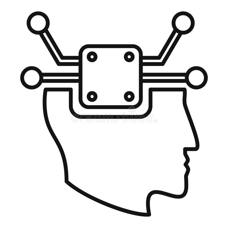 Memory Head Processor Icon Outline Vector. Lost Mind Stock Illustration ...