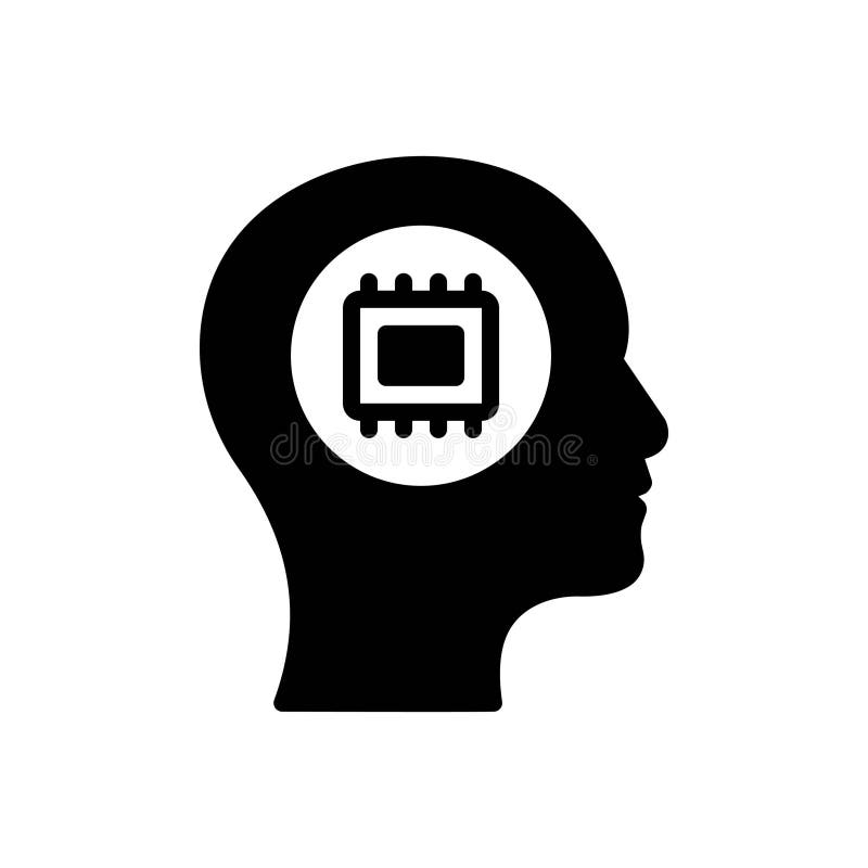 Black Solid Icon for Memory, Remembrance and Recollection Stock Vector ...