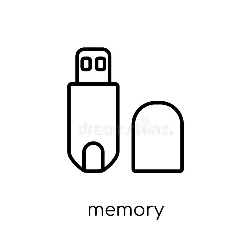Memory Icon. Trendy Modern Flat Linear Vector Memory Icon on White ...