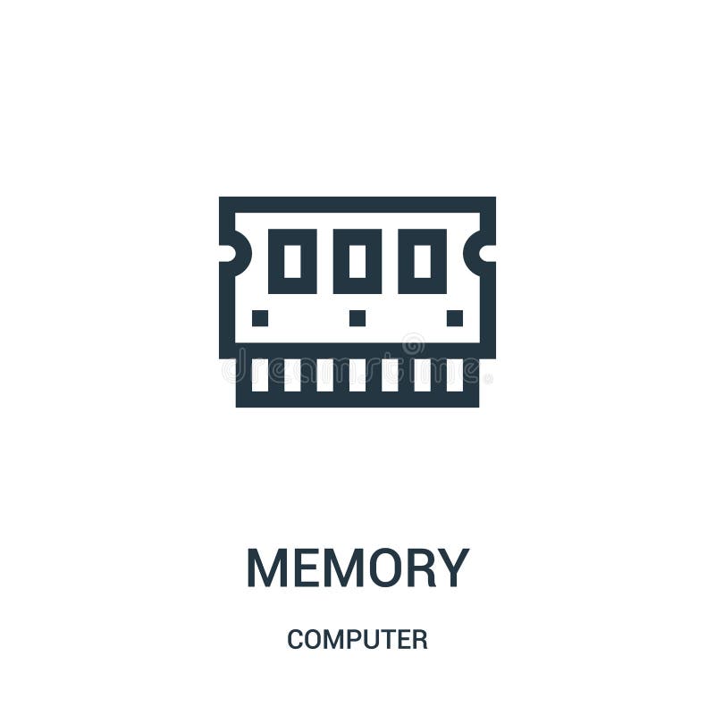 Memory Icon Vector From Computer Collection Thin Line Memory Outline Icon Vector Illustration