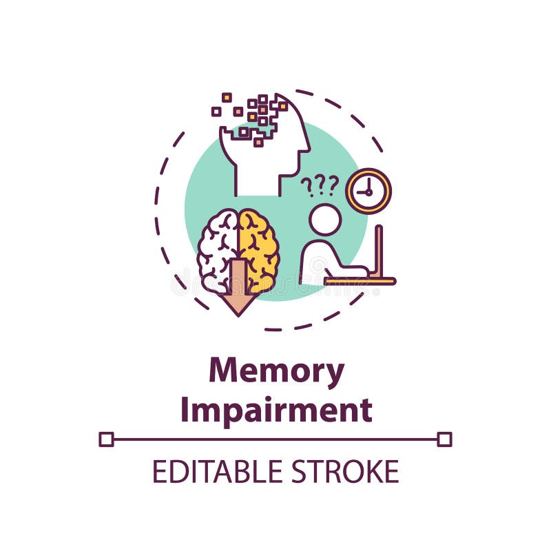 Memory Impairment Concept Icon Stock Vector - Illustration of line ...