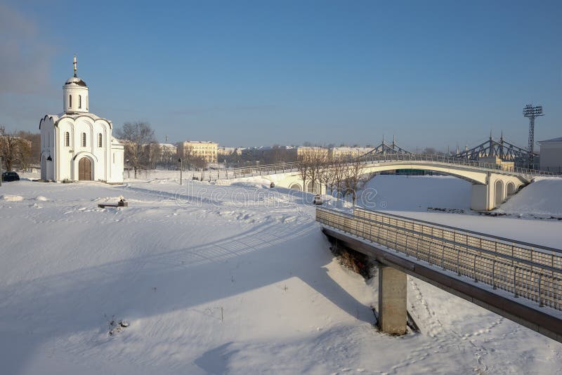 Memory Island on a Winter Day. Tver Stock Photo - Image of orthodox ...