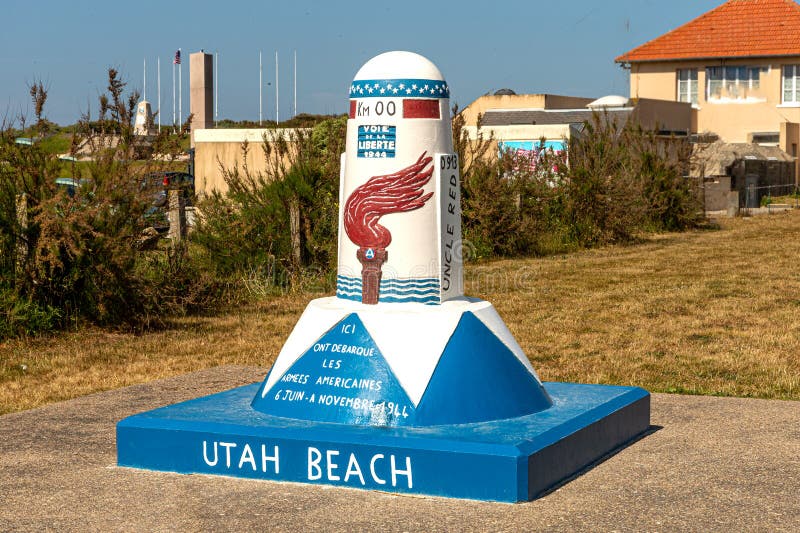 In Memory of the of June 1944-monument Emblem of Utah Beach at the ...