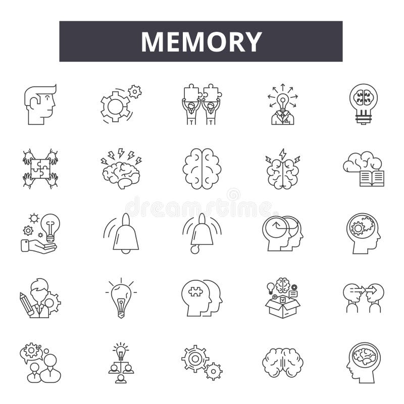 Memory Line Icons, Signs, Vector Set, Outline Illustration Concept ...