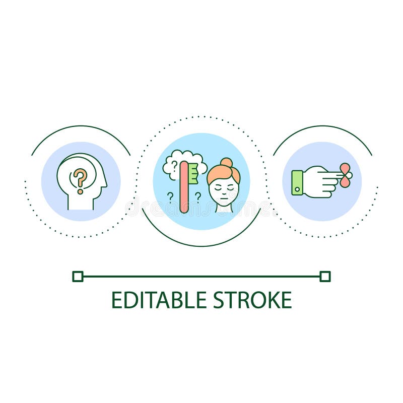 Memory Loss Issues Loop Concept Icon Stock Vector - Illustration of ...